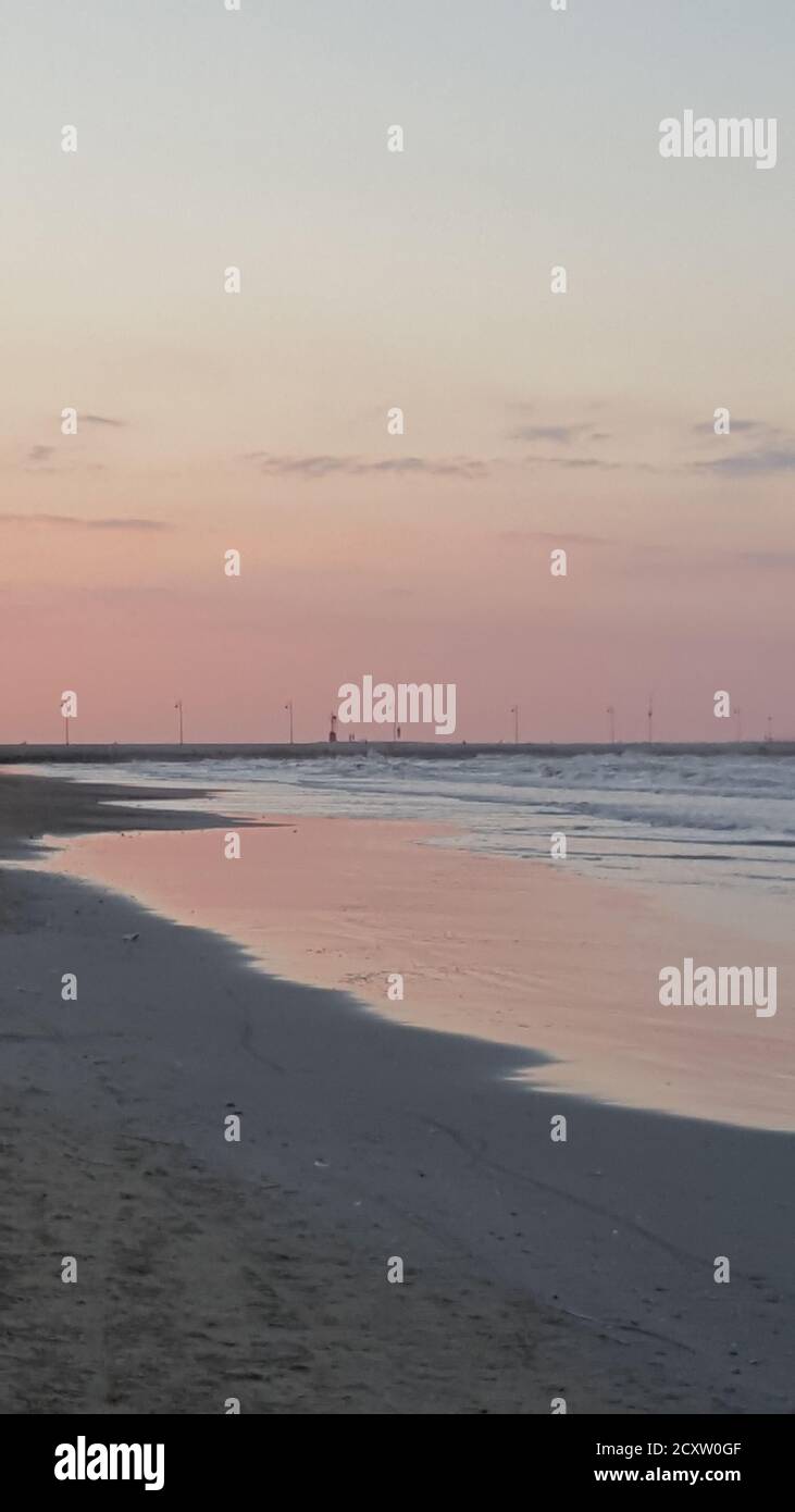 Rimini beach beautiful sunset hi-res stock photography and images - Alamy