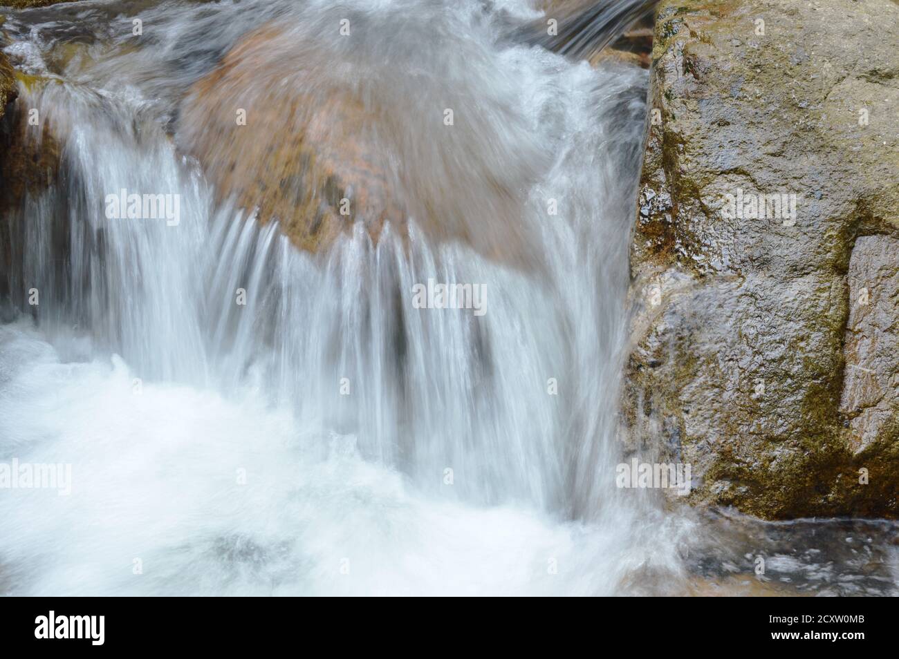 water flowing on the rock and wave splashing in river Stock Photo - Alamy