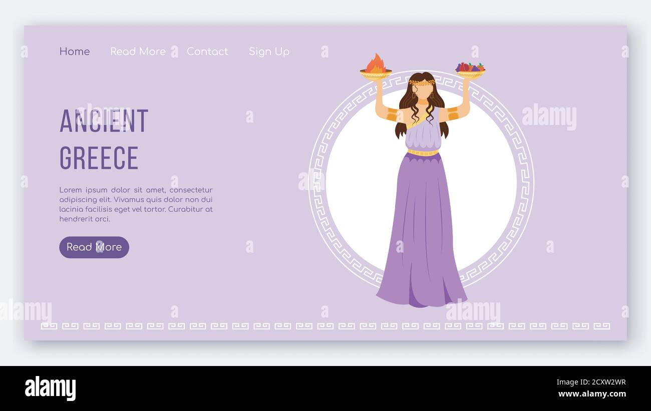 Ancient Greece landing page vector template Stock Vector Image & Art ...