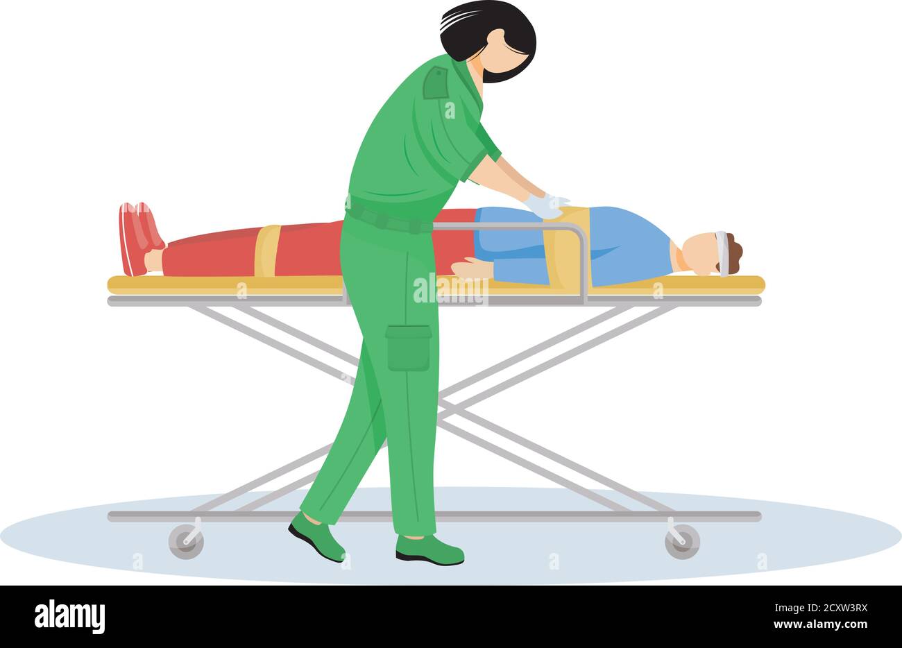Paramedic giving first aid flat vector illustration Stock Vector Image ...