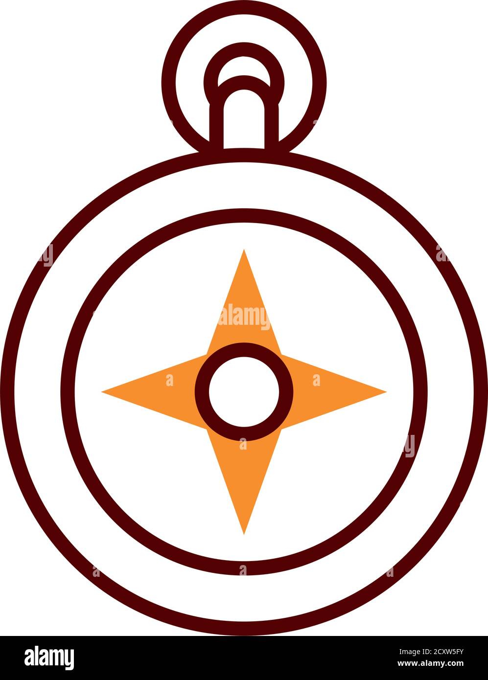 compass icon over white background, half line half color style, vector ...