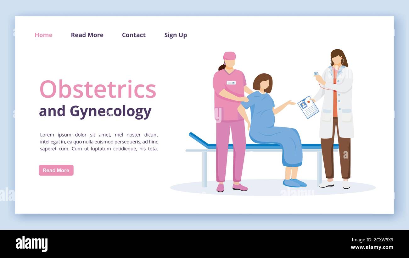 Obstetrics and gynecology landing page template Stock Vector Image ...