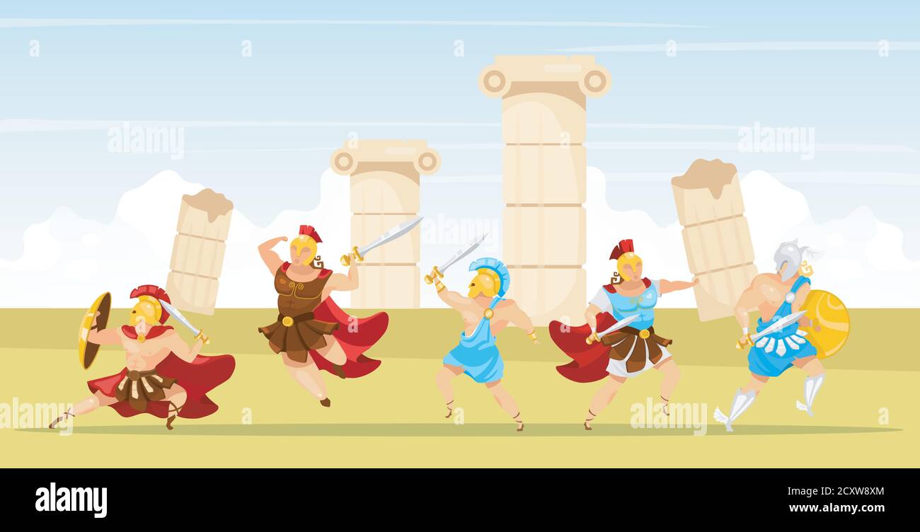 Battle scene flat vector illustration Stock Vector Image & Art - Alamy