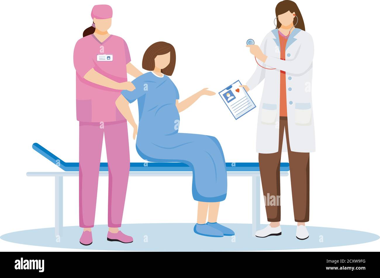 Childbirth at hospital flat vector illustration Stock Vector Image ...