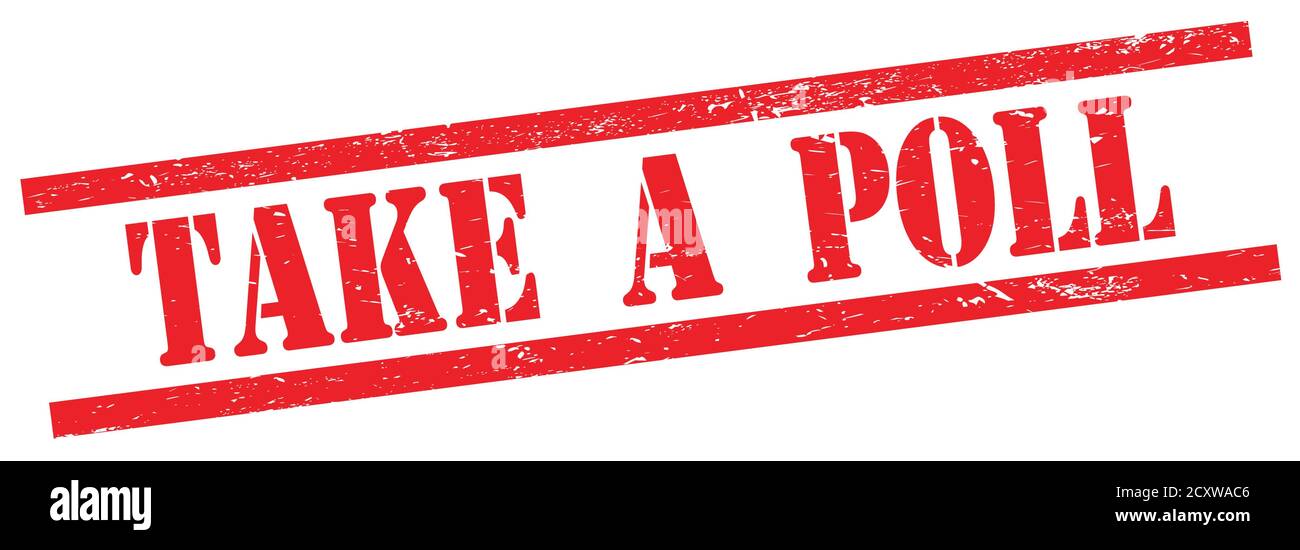 TAKE A POLL text on red grungy rectangle vintage stamp Stock Photo - Alamy