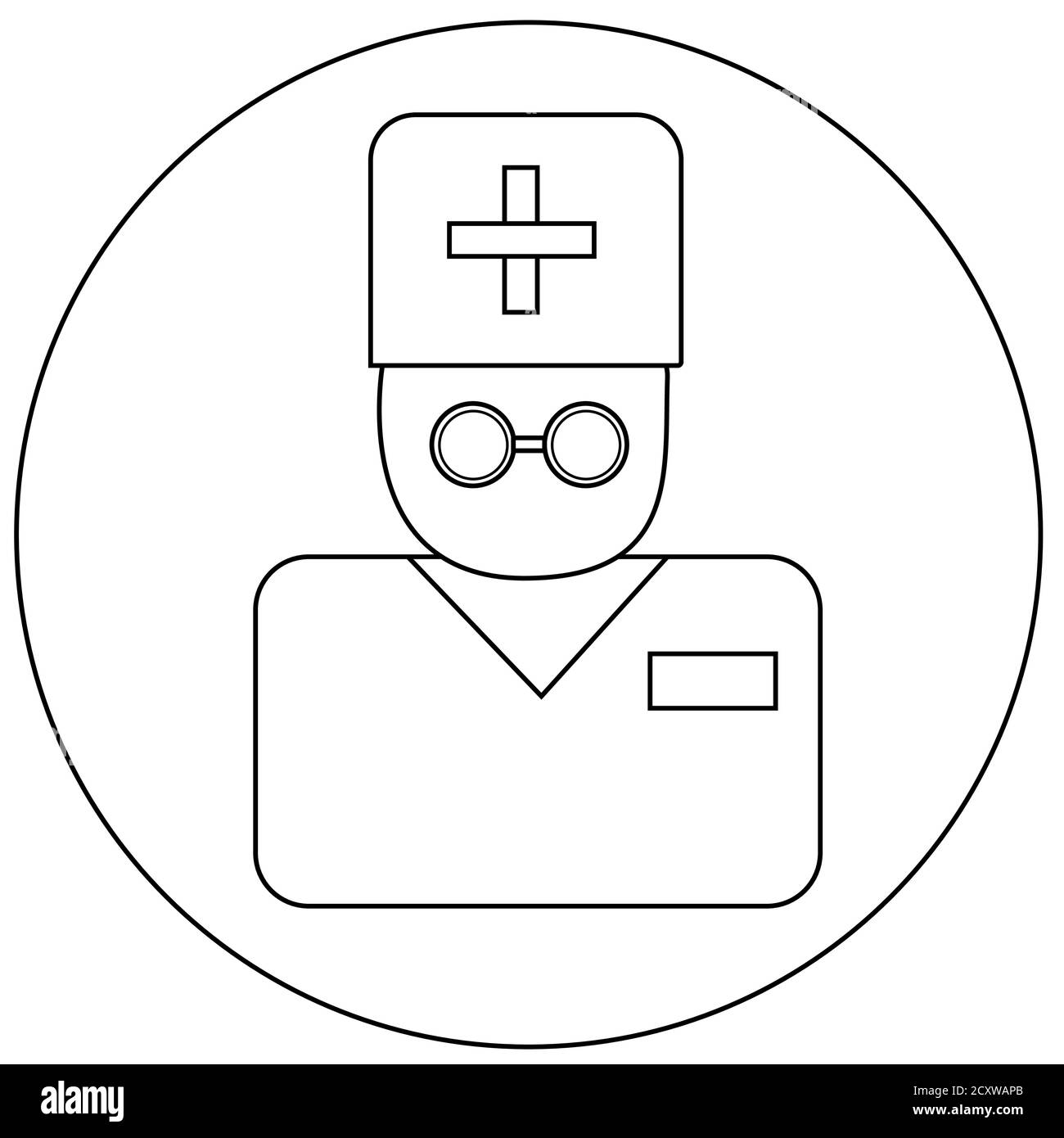 vector icon doctor made on a white background with lines Stock Vector ...
