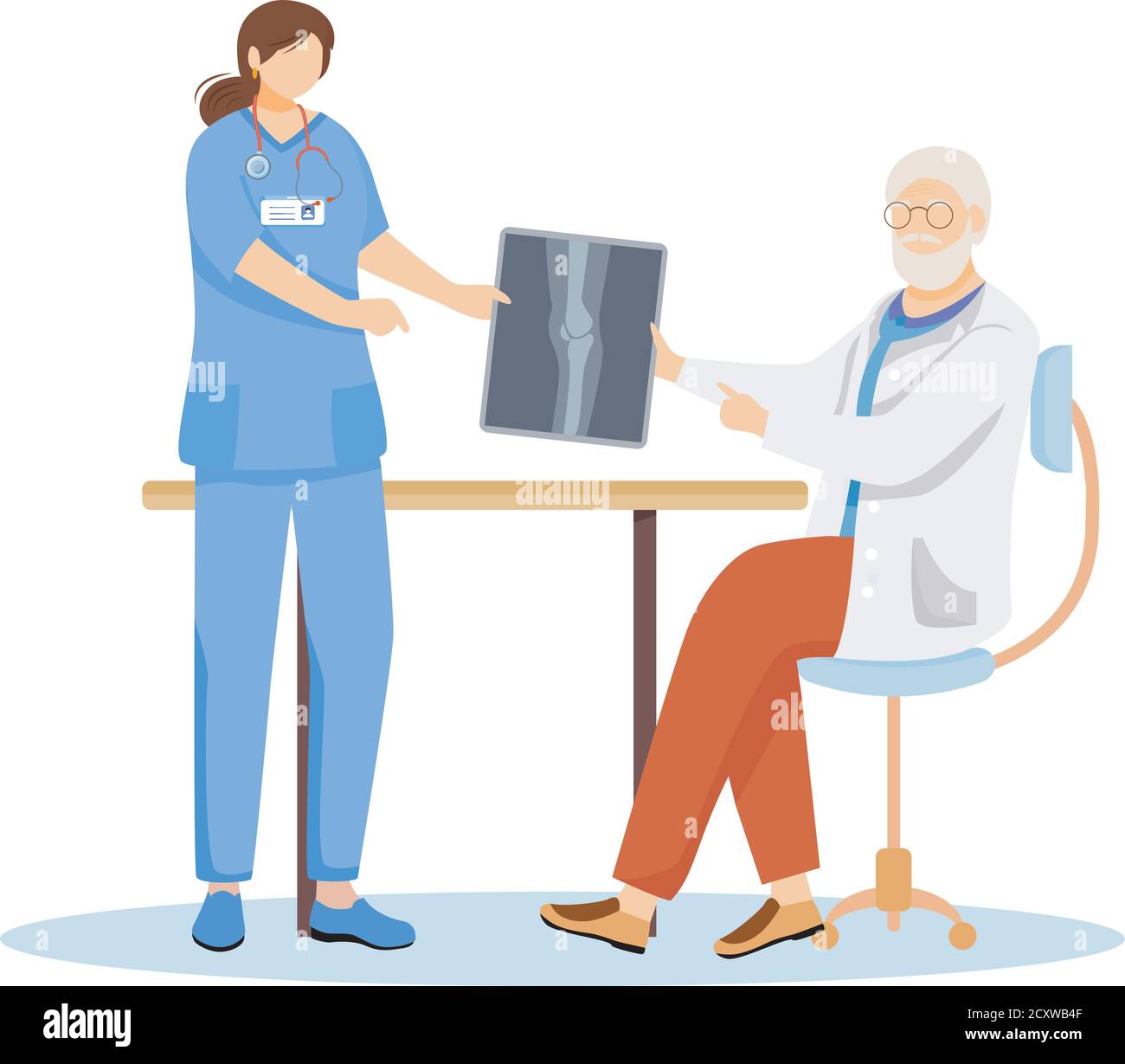 Orthopedics and traumatology flat vector illustration Stock Vector ...