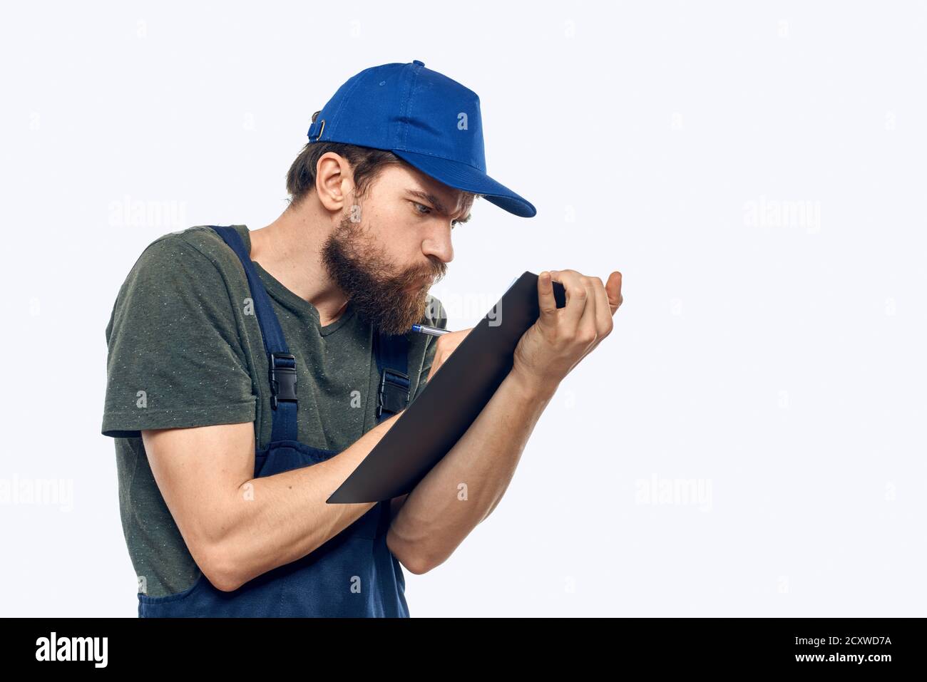 Man in working form documents loading worker service lifestyle Stock ...