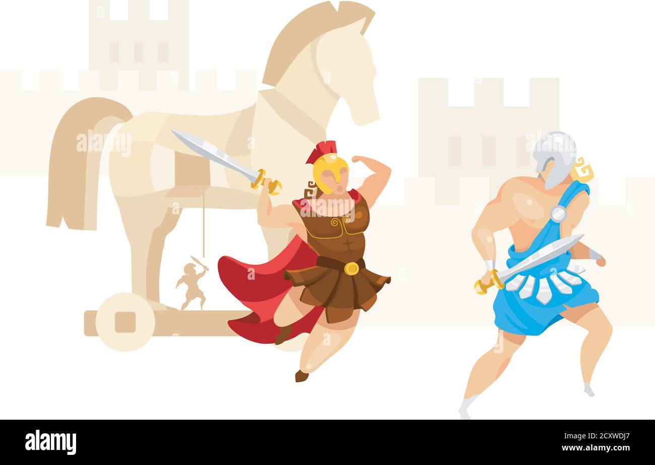 Trojan war flat vector illustration Stock Vector Image & Art - Alamy