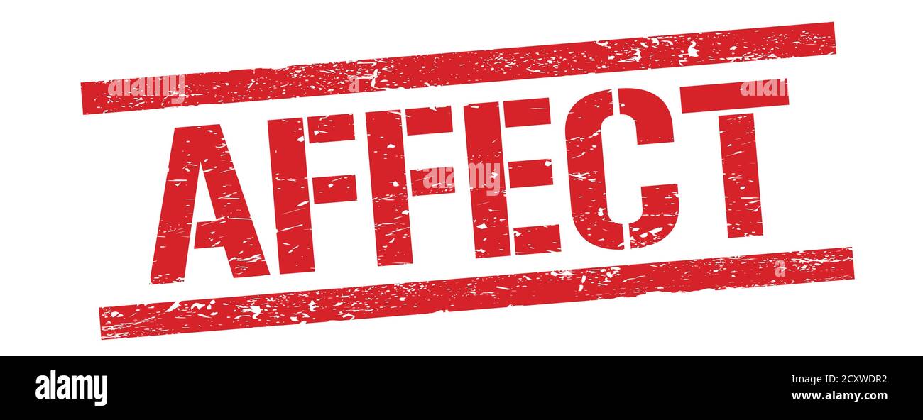 AFFECT text on red grungy rectangle stamp sign Stock Photo - Alamy
