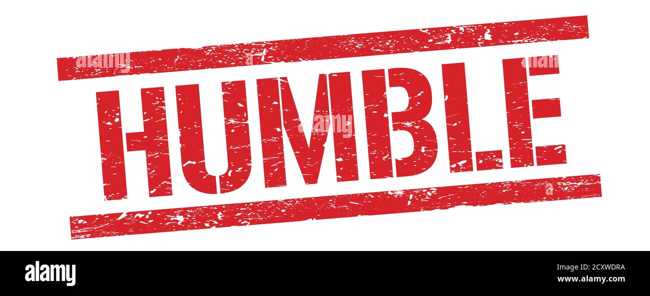 HUMBLE text on red grungy rectangle stamp sign Stock Photo - Alamy