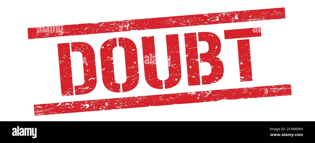 Doubt text on red hi-res stock photography and images - Alamy