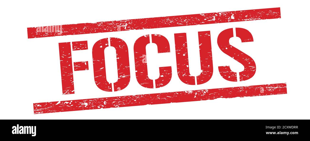FOCUS text on red grungy rectangle stamp sign Stock Photo - Alamy