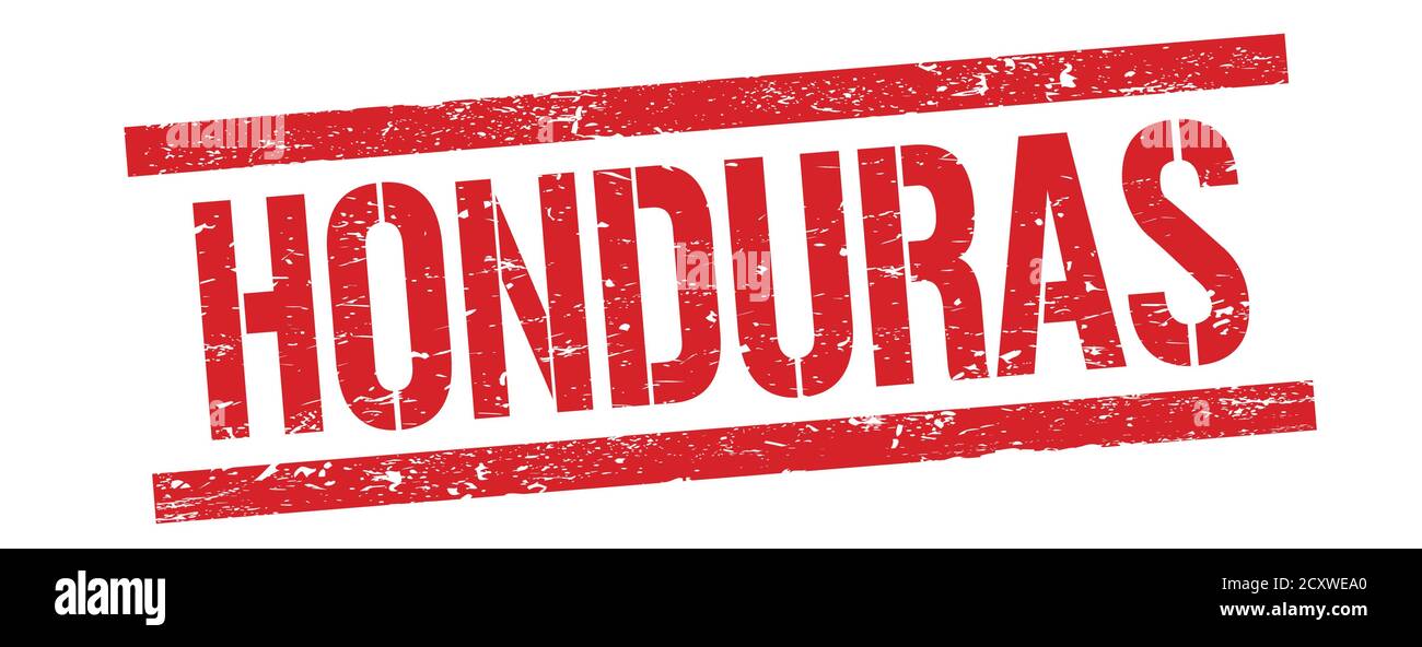 HONDURAS text on red grungy rectangle stamp sign Stock Photo - Alamy