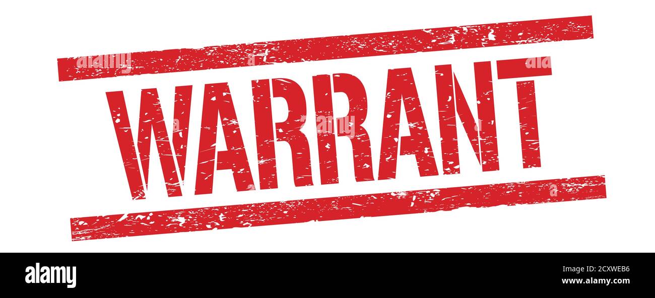 WARRANT text on red grungy rectangle stamp sign Stock Photo - Alamy