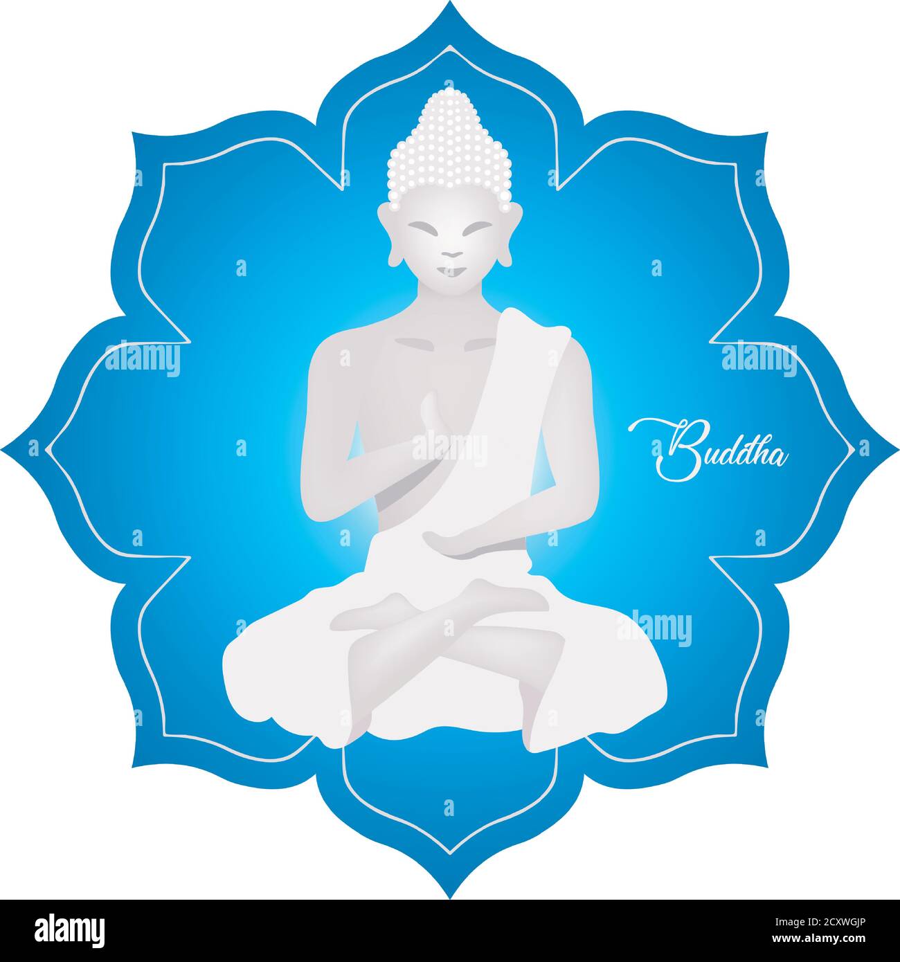 Buddha flat vector illustration Stock Vector Image & Art - Alamy