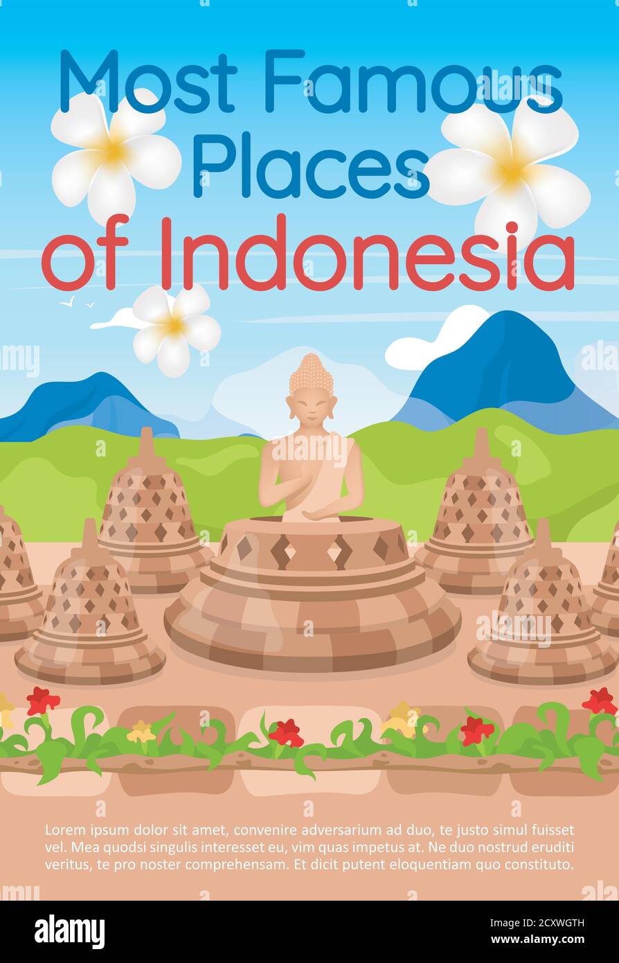 Most famous places of Indonesia brochure template Stock Vector Image ...
