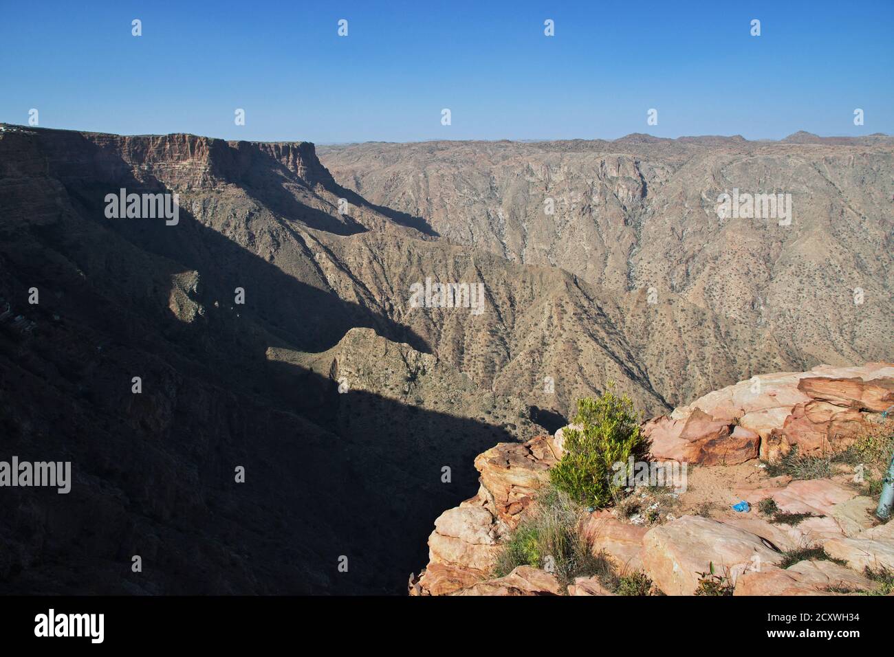 The canyon of Asir region, the view from the viewpoint, Saudi Arabia ...