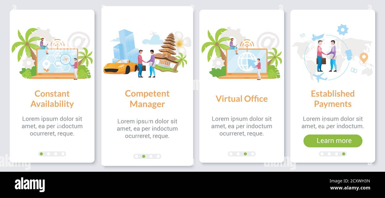 Indonesian Business Onboarding Mobile App Screen Vector Template Stock Vector Image And Art Alamy