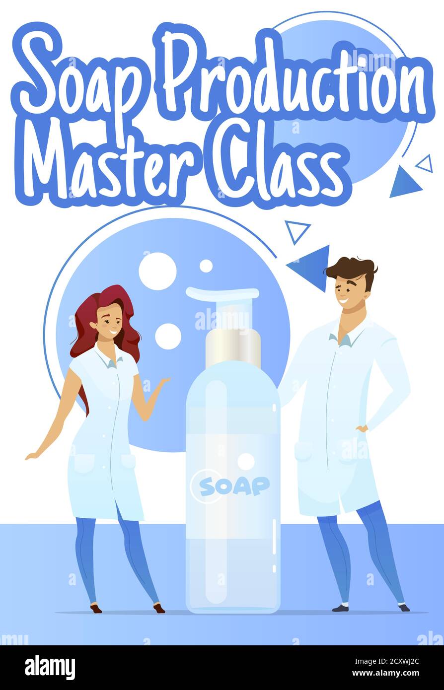 Soap production master class poster vector template Stock Vector Image ...