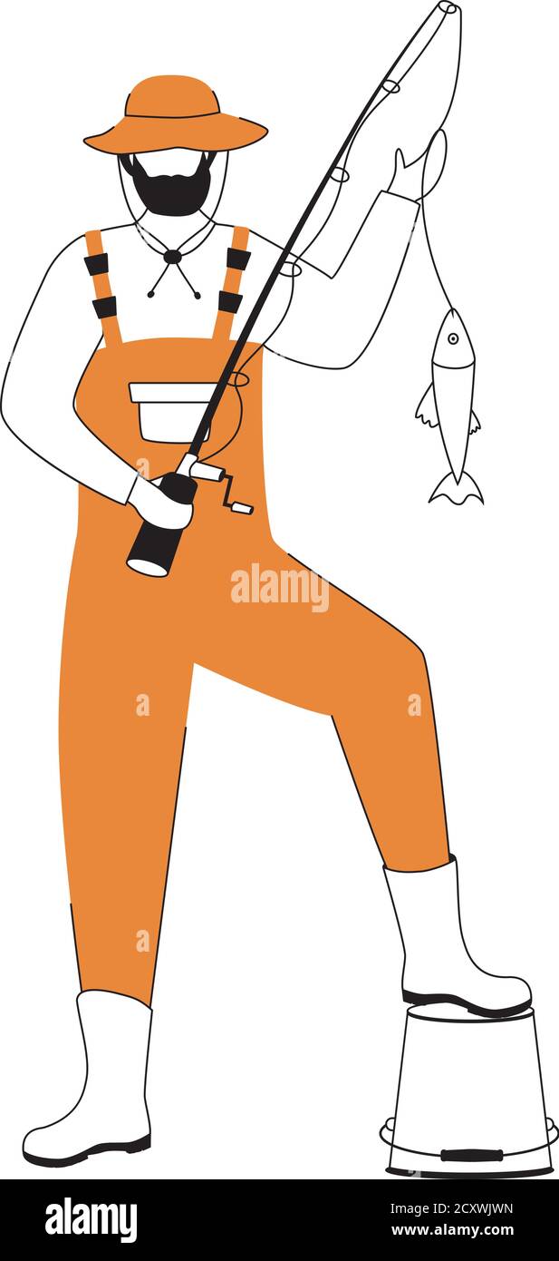 Fisherman flat vector illustration Stock Vector Image & Art - Alamy