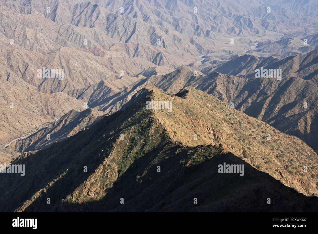The canyon of Asir region, the view from the viewpoint, Saudi Arabia ...