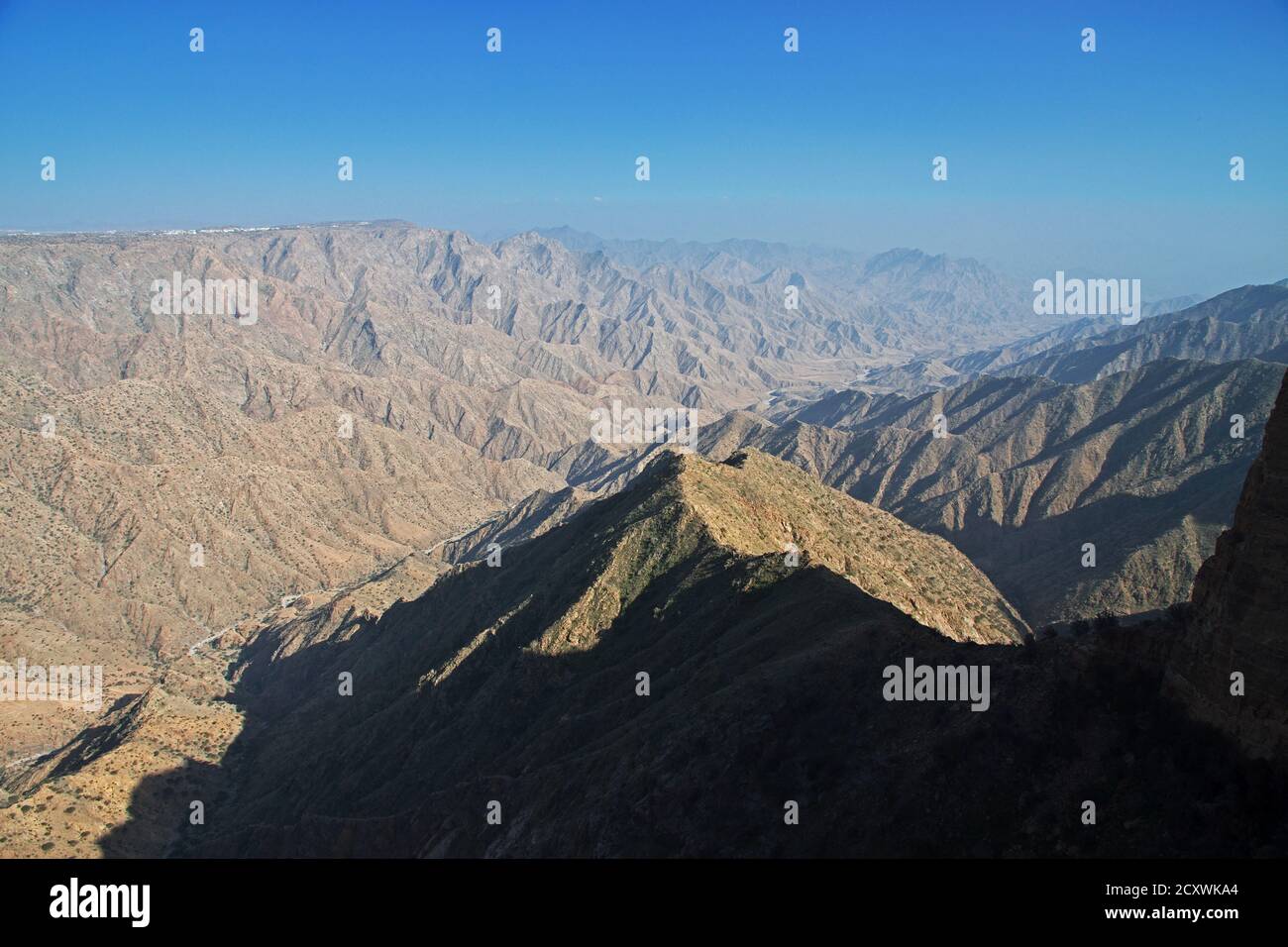 The canyon of Asir region, the view from the viewpoint, Saudi Arabia ...