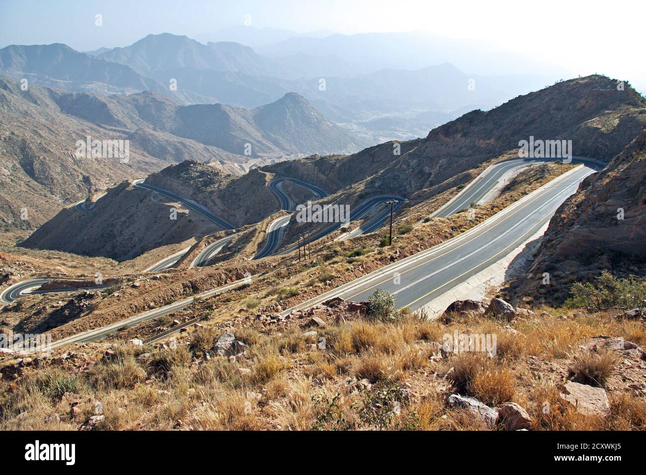The canyon of Asir region, the view from the viewpoint, Saudi Arabia ...