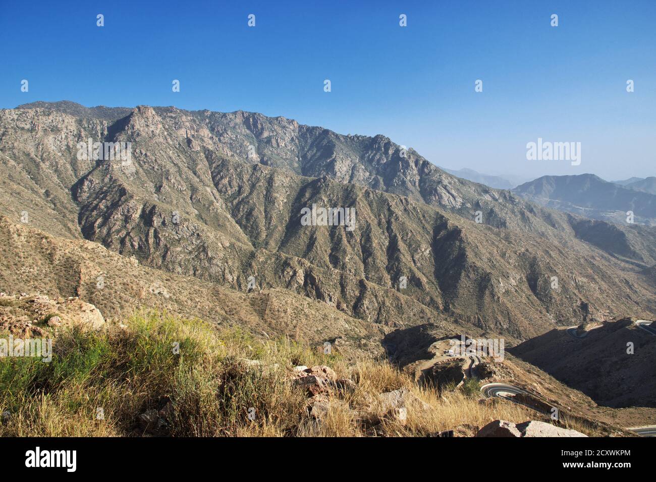 The canyon of Asir region, the view from the viewpoint, Saudi Arabia ...