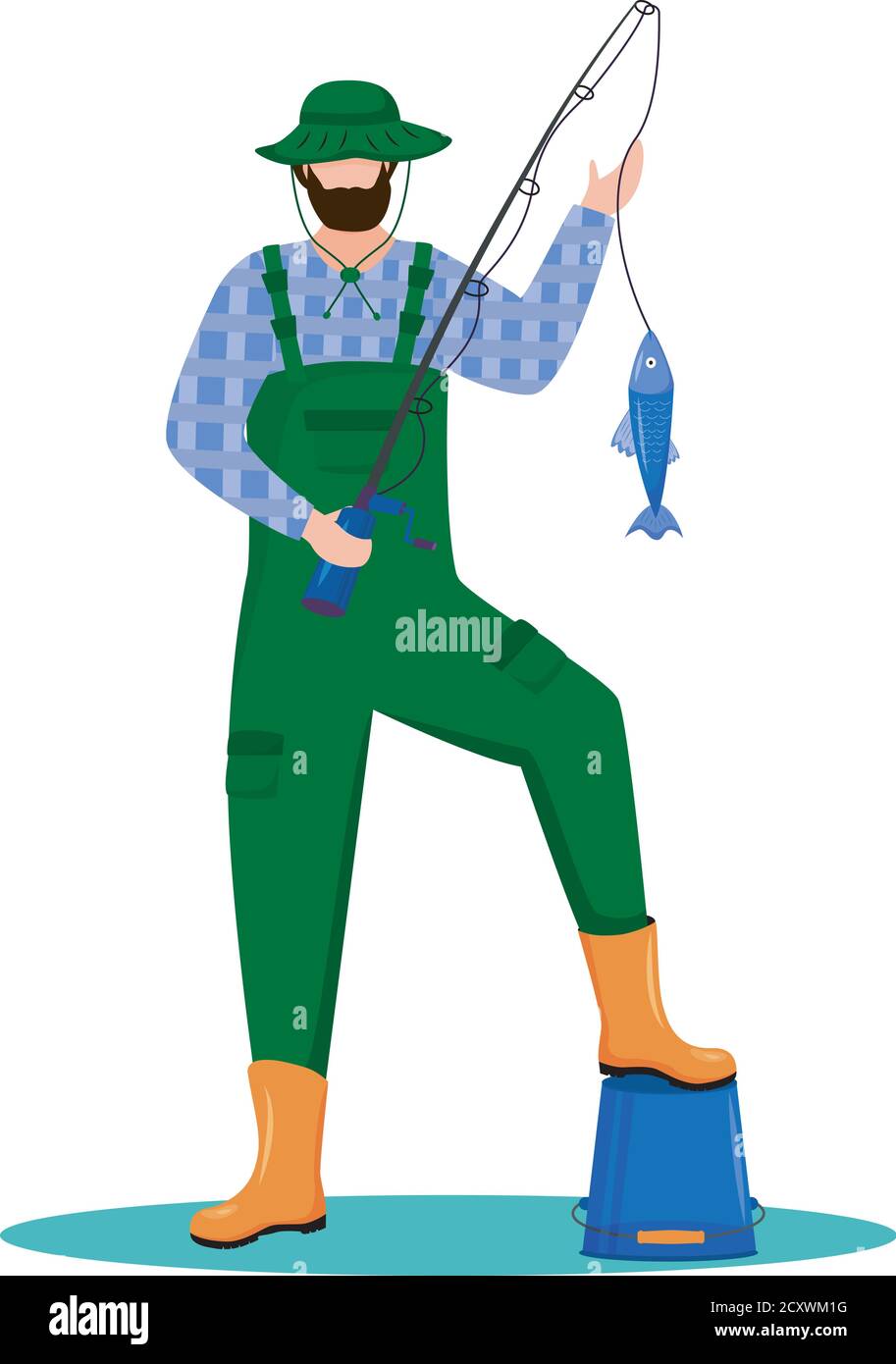 Fisherman flat vector illustration Stock Vector Image & Art - Alamy