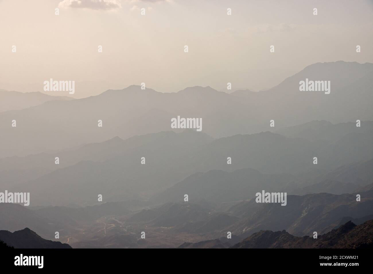The canyon of Asir region, the view from the viewpoint, Saudi Arabia ...