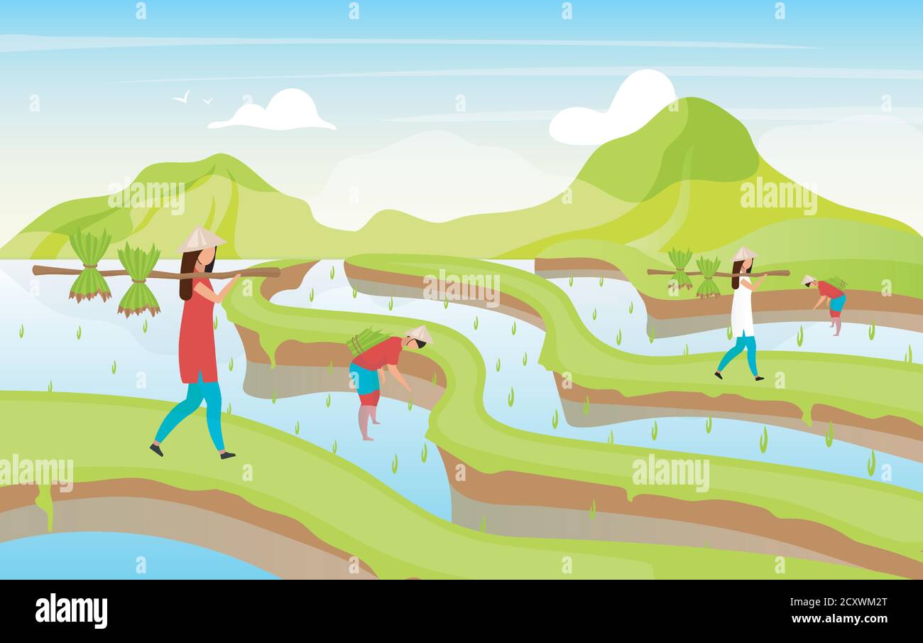 Asian worker plantation Stock Vector Images - Alamy