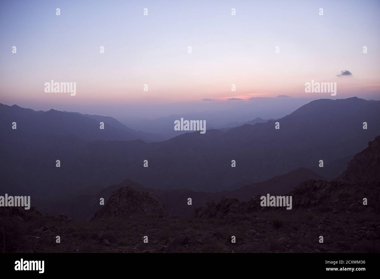The canyon of Asir region, the view from the viewpoint, Saudi Arabia ...