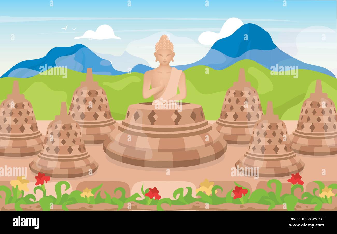 Buddha flat vector illustration Stock Vector Image & Art - Alamy