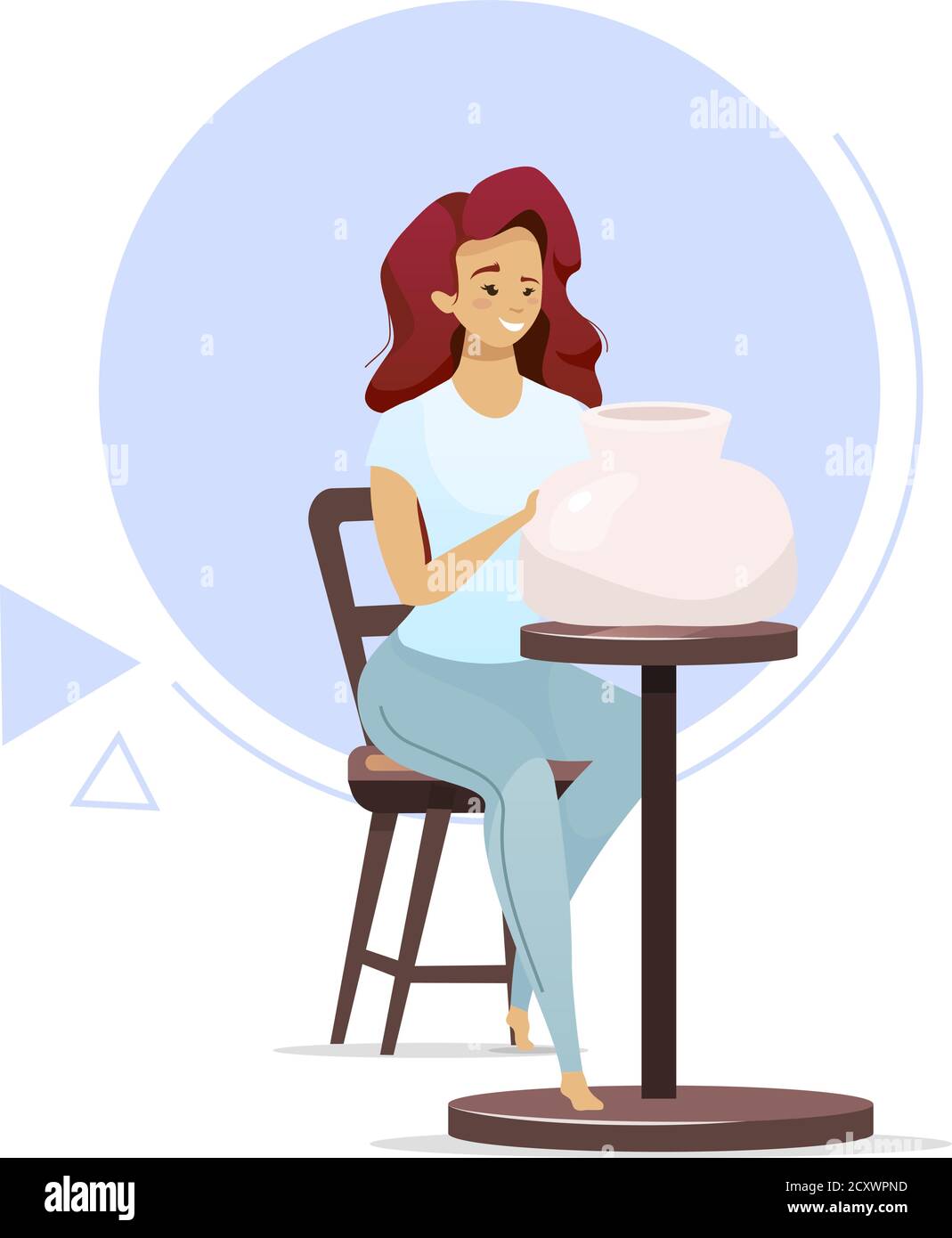 Clay pot maker Stock Vector Images - Alamy