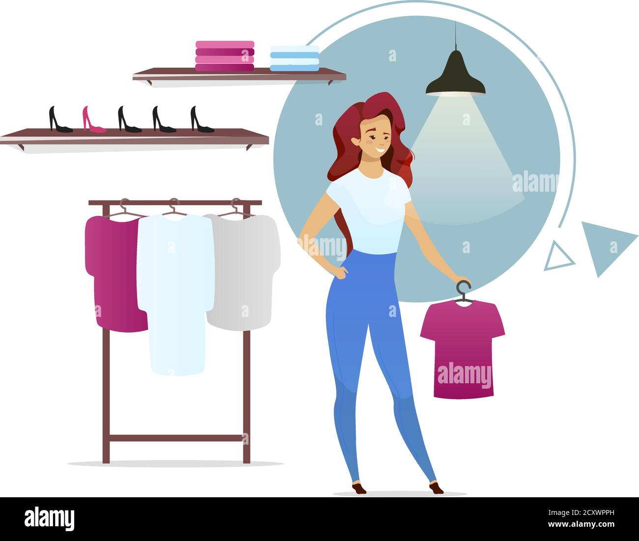 Saleswoman flat color vector illustration Stock Vector Image & Art - Alamy