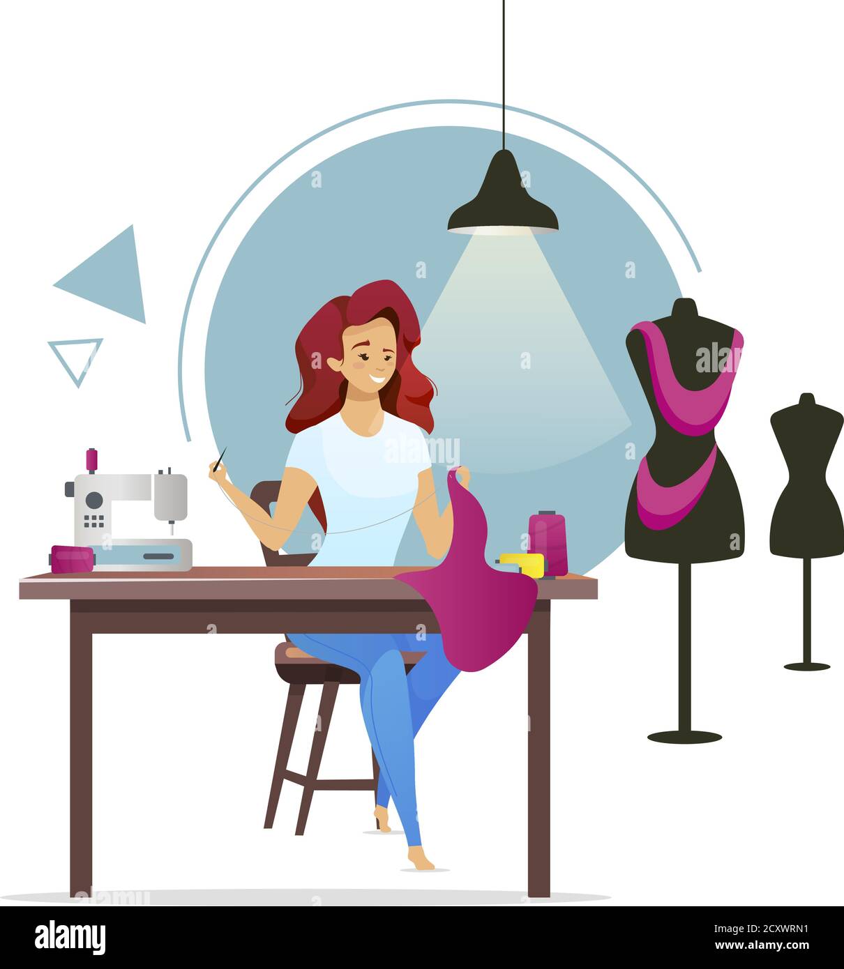 Dressmaker flat color vector illustration Stock Vector Image & Art - Alamy