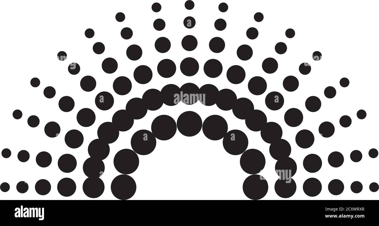 half circle sound equalizer shape over white background, vector ...