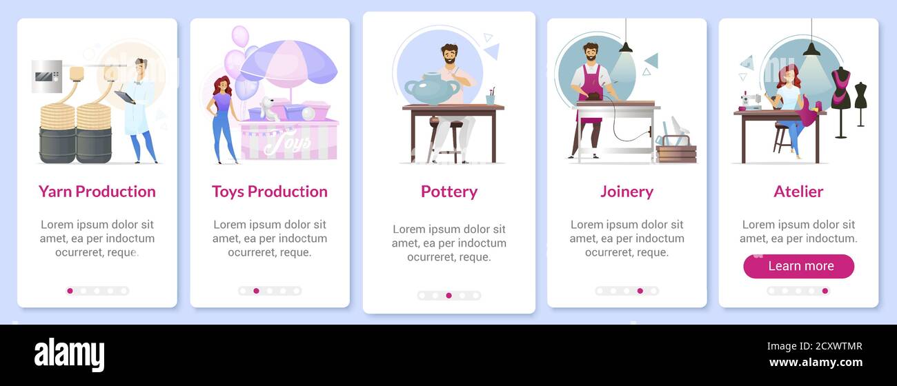 Production Fields Onboarding Mobile App Screen Vector Template Stock Vector Image And Art Alamy