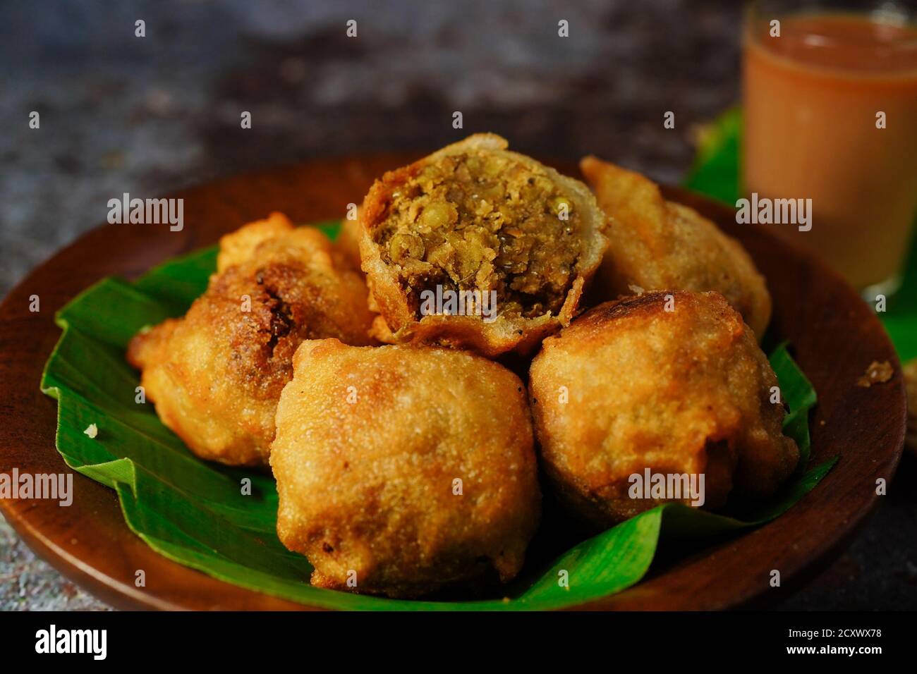 Sukhiyan - Kerala deep fried tea time snack with green gram filling ...