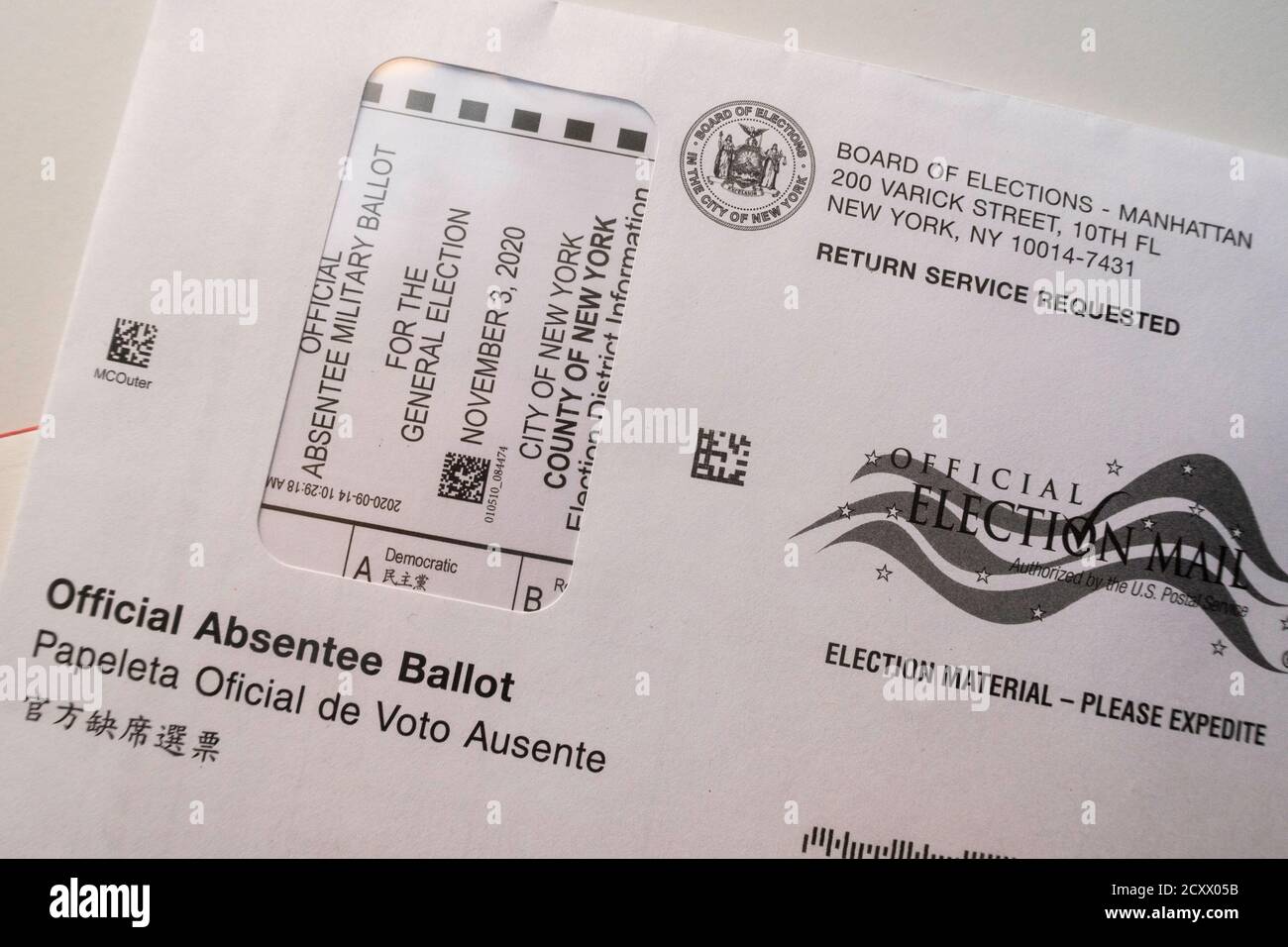 Official Absentee Military Ballot, General Election, 2020, United ...