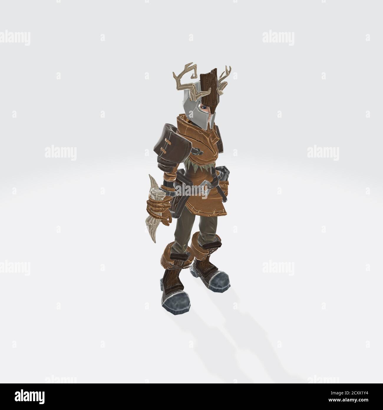 3D rendering of a Samurai warrior character in a standing position ...