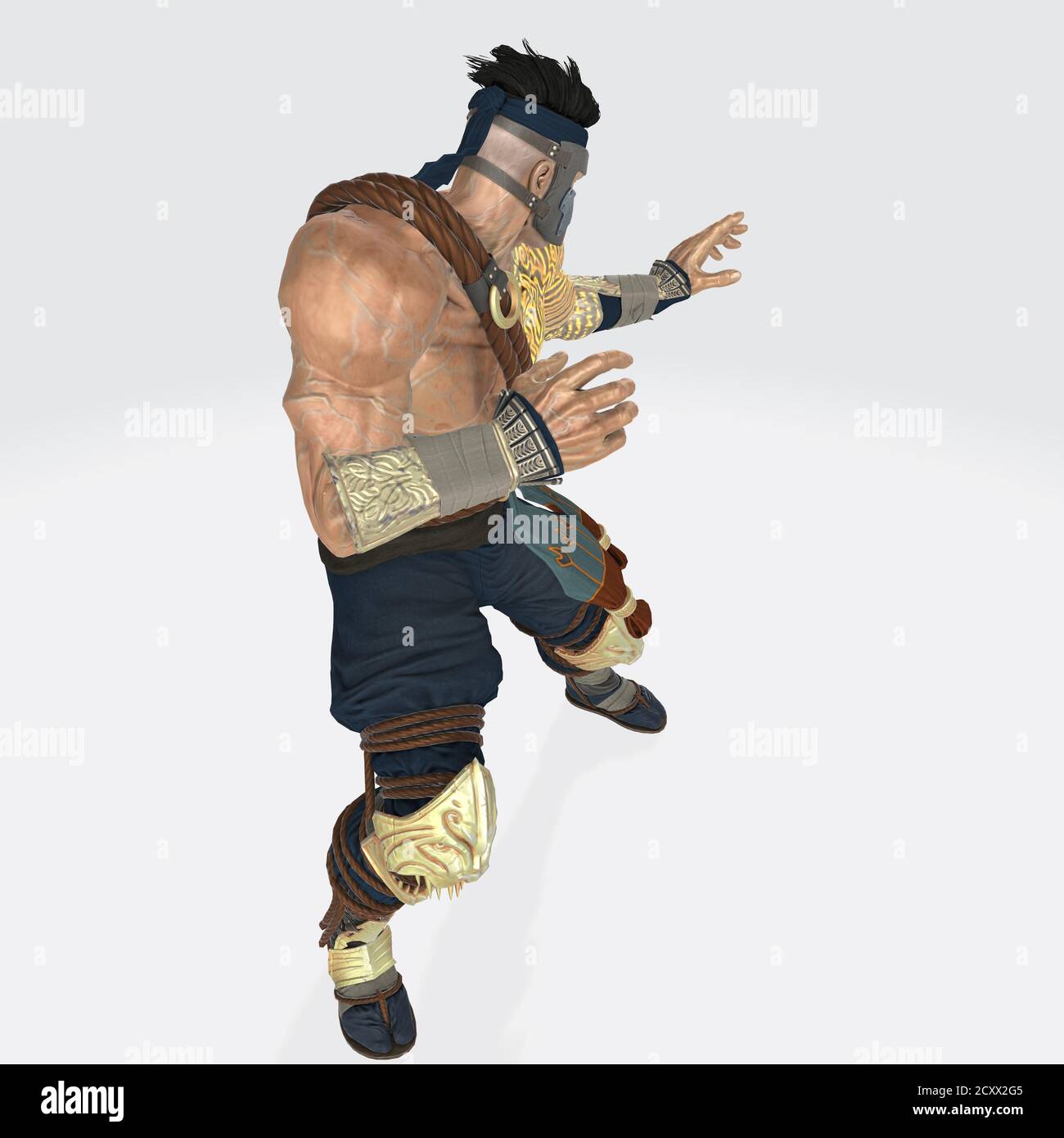 3D rendering of a warrior character in a fighting position Stock Photo ...
