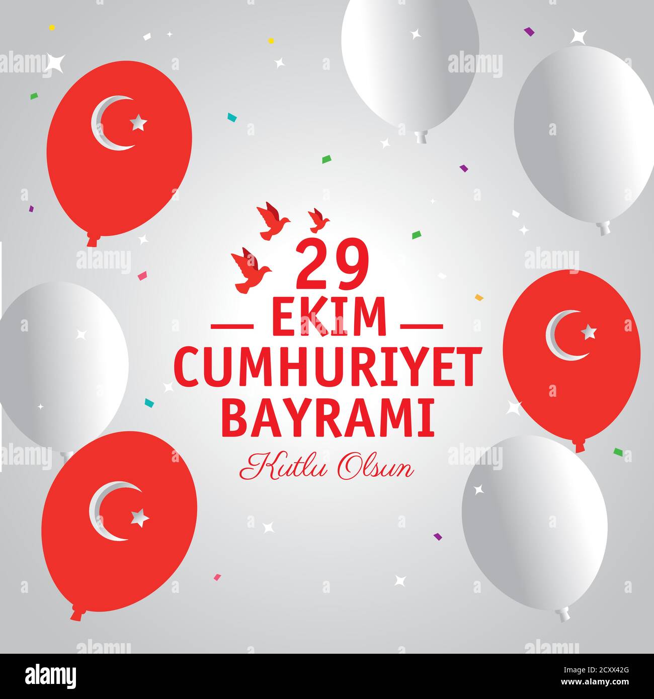 October 29 day celebration of Ekim Cumhuriyet Bayrami Stock Vector ...