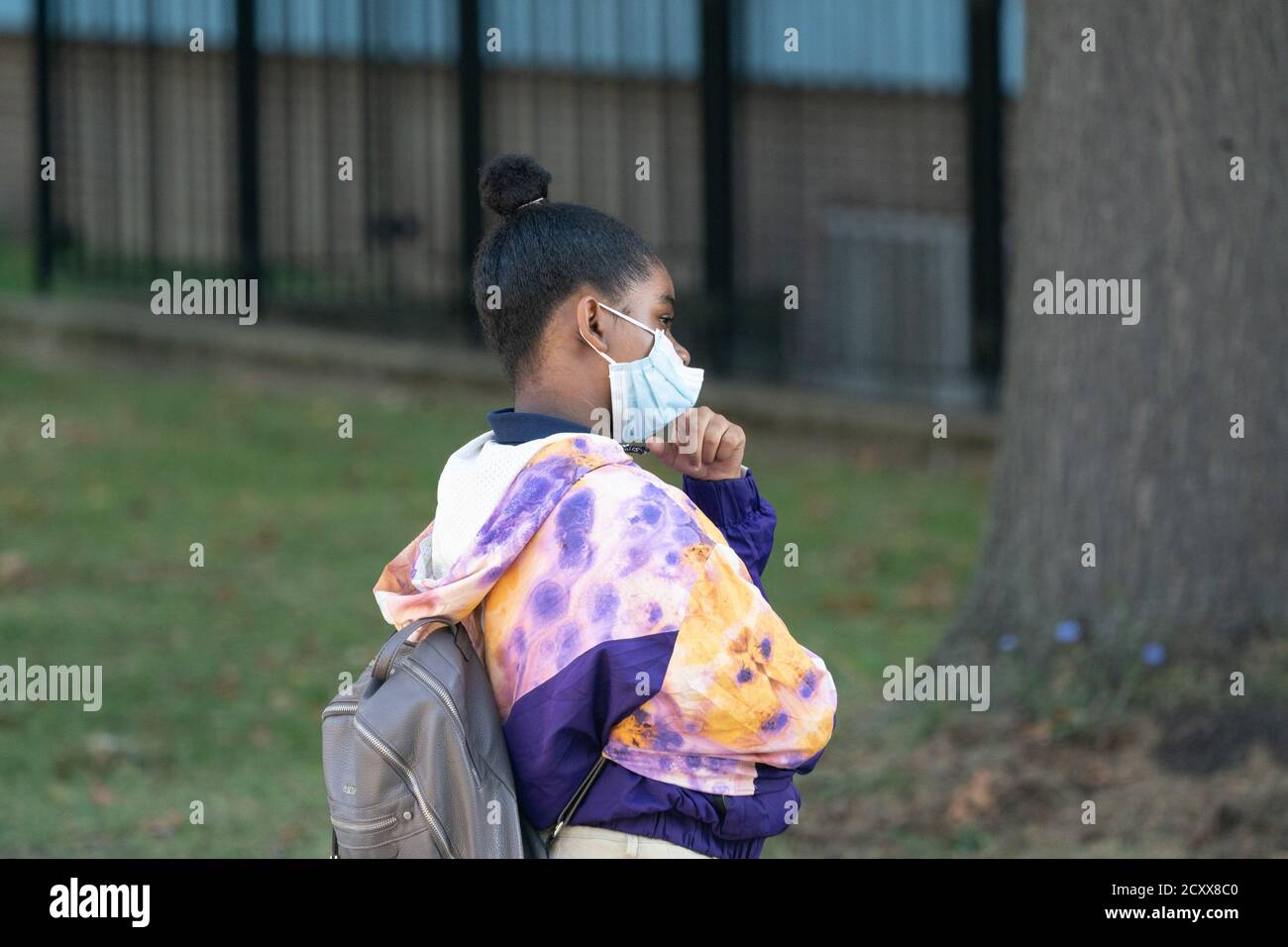 New York, New York, USA. 1st Oct, 2020. Students arrive to the Bronx ...