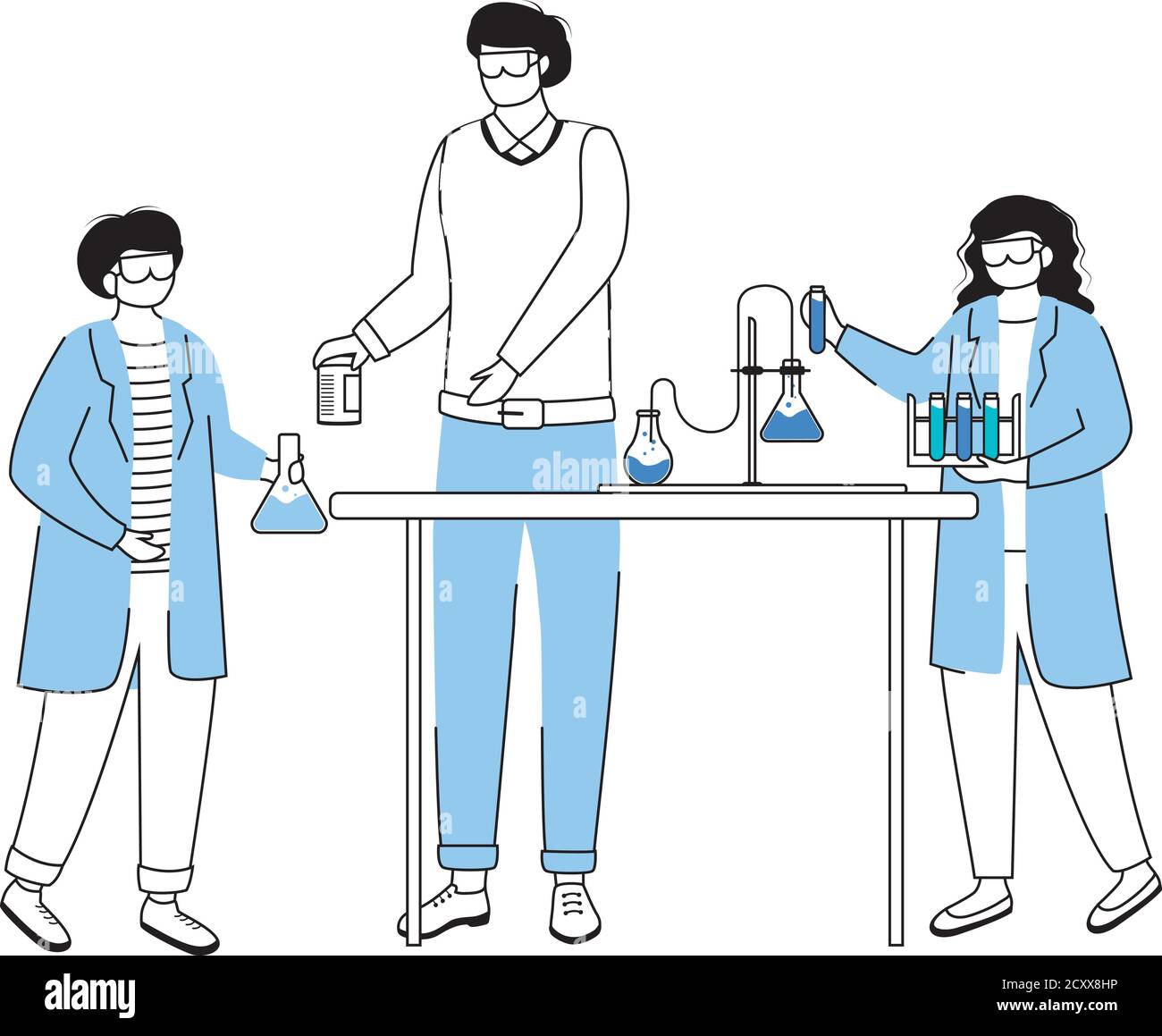 Science lesson flat contour vector illustration Stock Vector Image ...