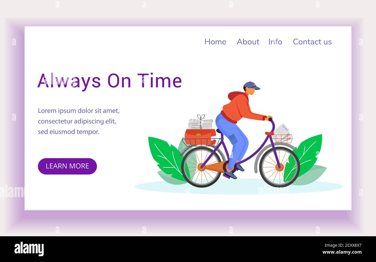 Always on time landing page vector template Stock Vector Image & Art ...