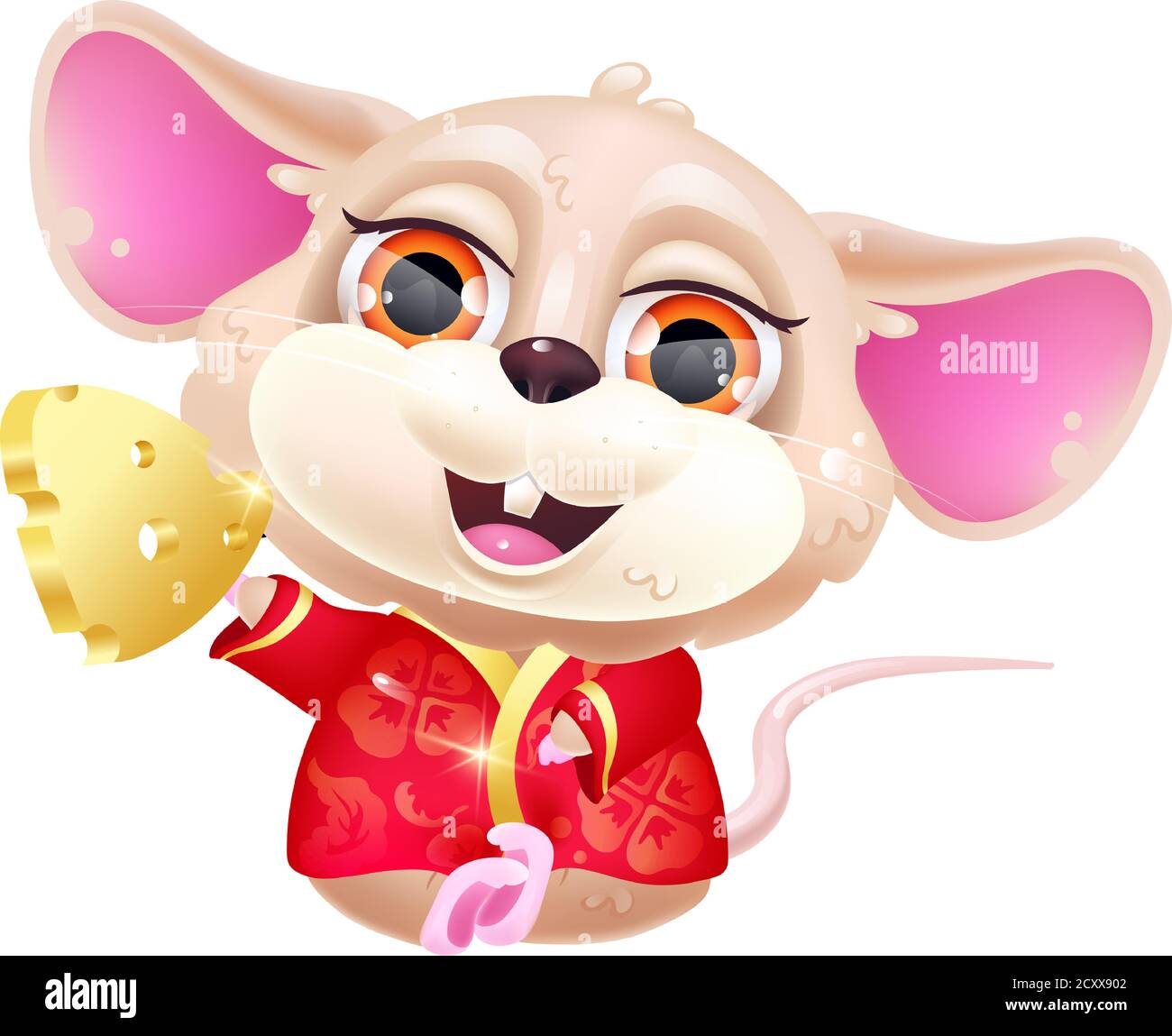 Cute sitting mouse kawaii cartoon vector character Stock Vector Image ...