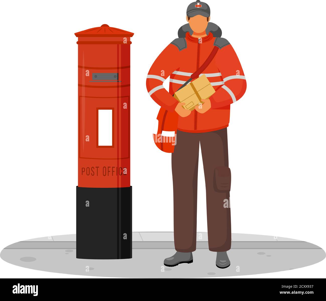 Post office male worker flat color vector illustration Stock Vector ...
