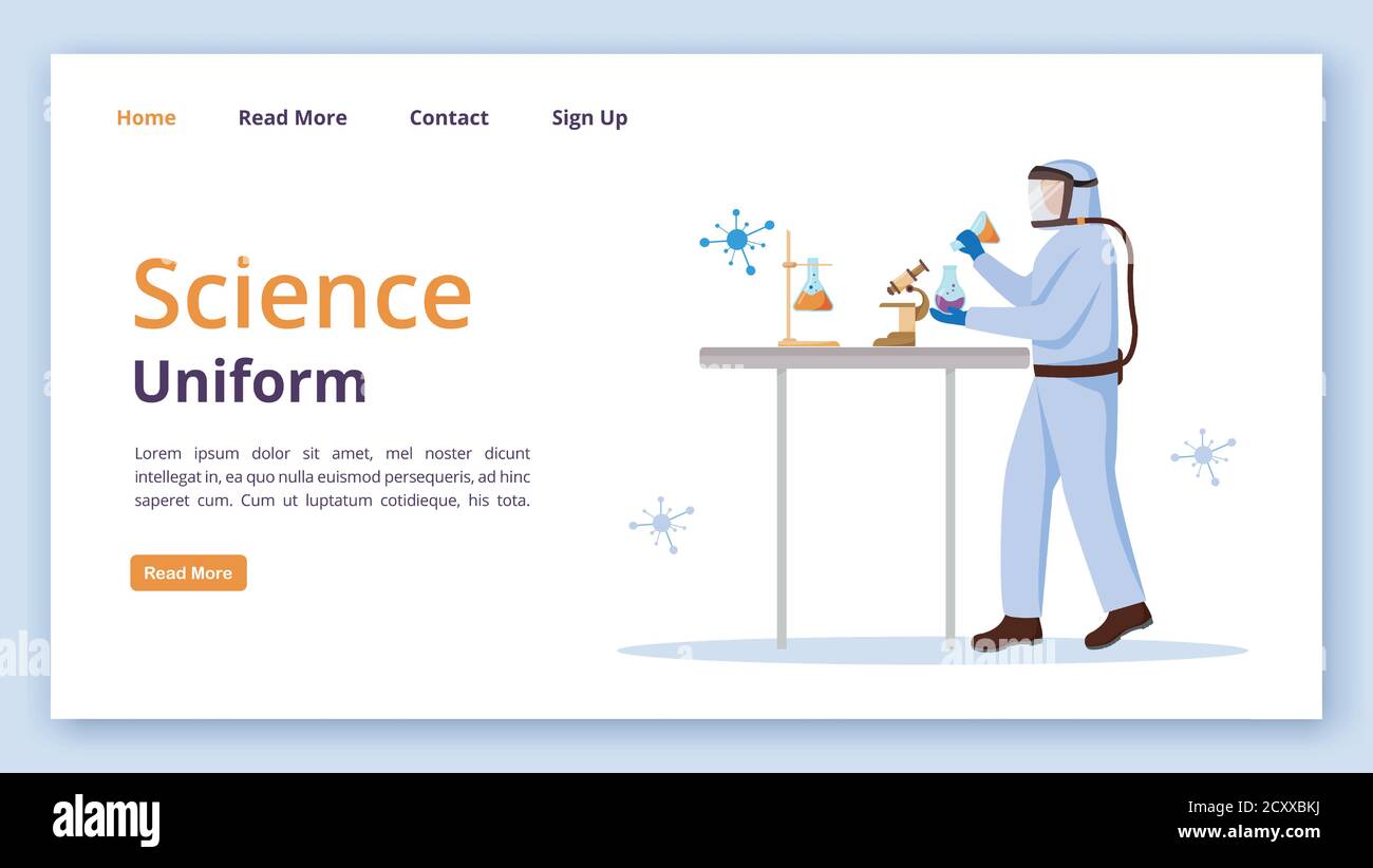Science uniform landing page vector template Stock Vector Image & Art ...